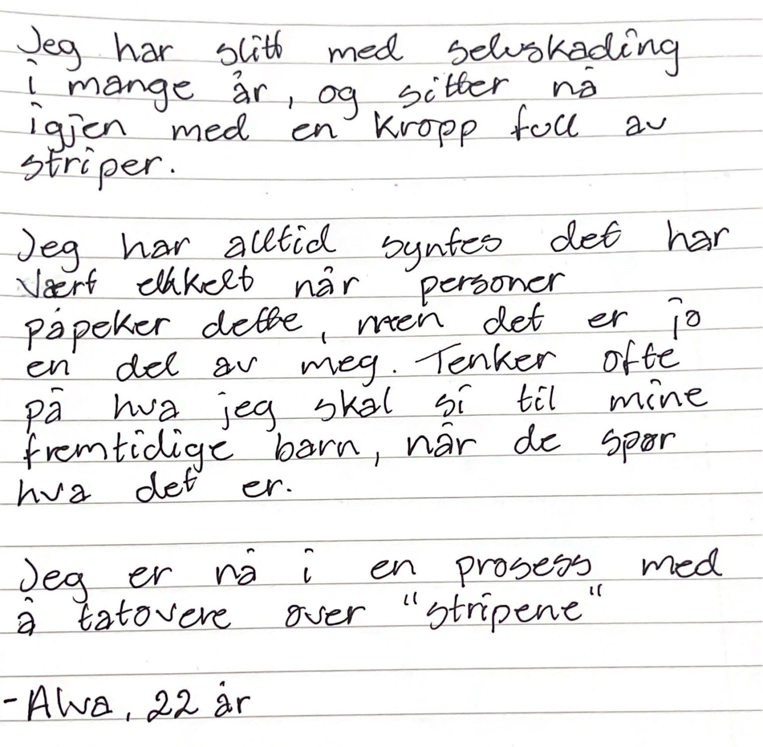 p3.no » Tiden etter selvskading